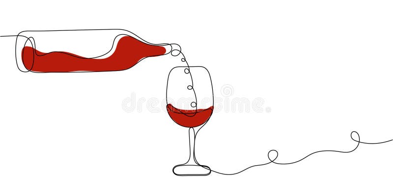 Continuous Pattern Of A Glass Of Wine With A Colored Background Continuous Simple Drawing Of A