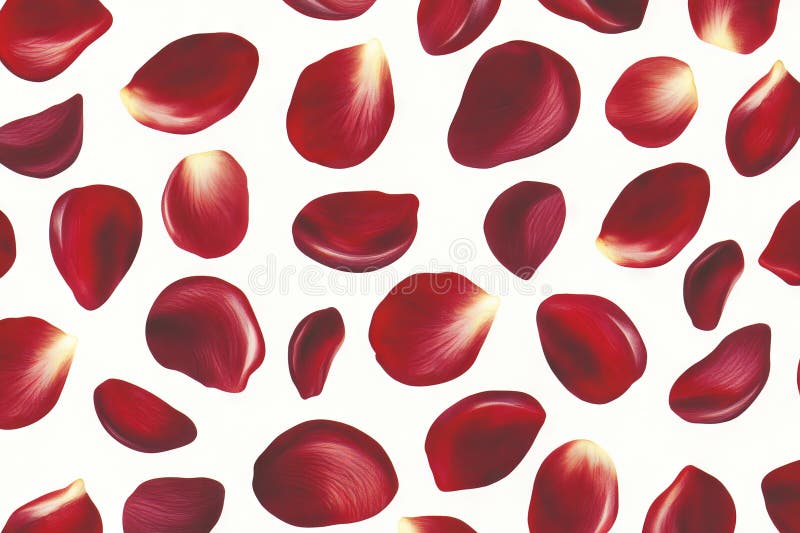 Continuous Pattern of Red Rose Petals Falling, Isolated Stock Photo ...