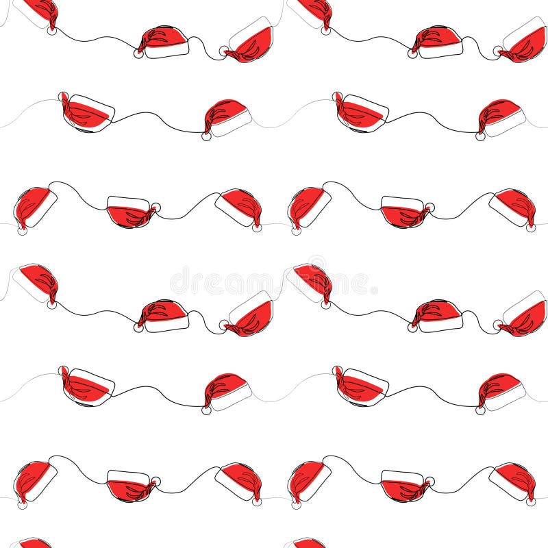 Continuous Pattern of Santa S Cap. Vector Illustration Stock Vector ...