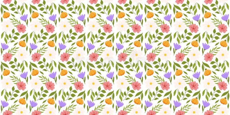 Continuous Pattern Showcasing Floral Elements. Botanical-inspired ...