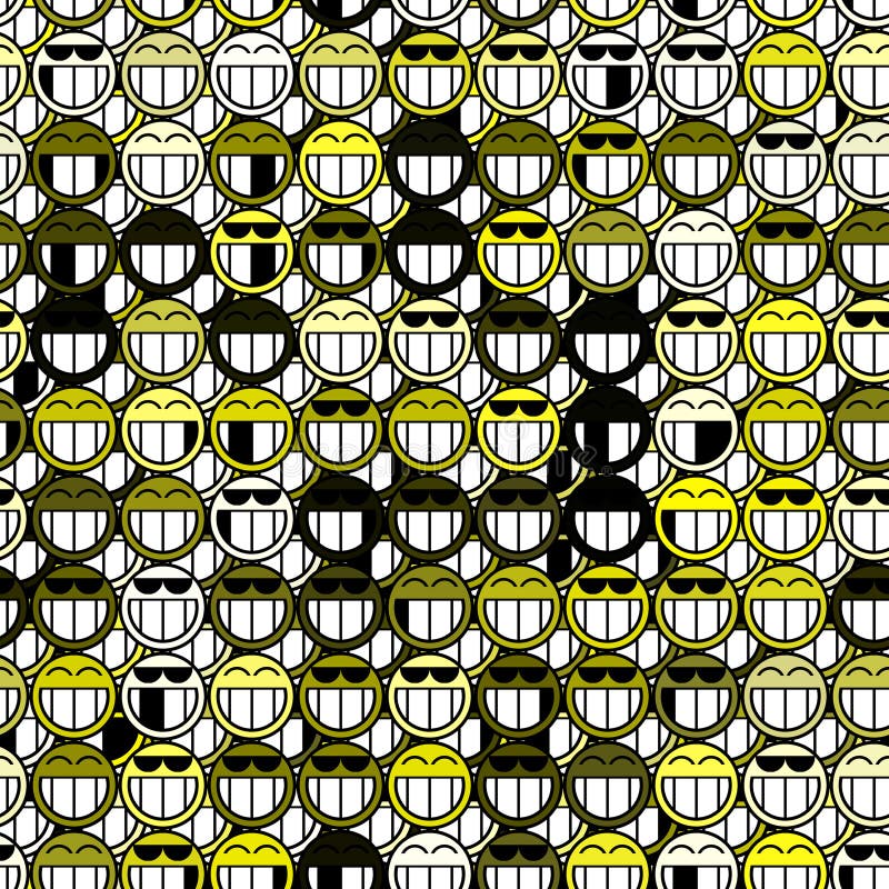 Continuous Pattern of Smiley Icons Stock Illustration - Illustration of ...