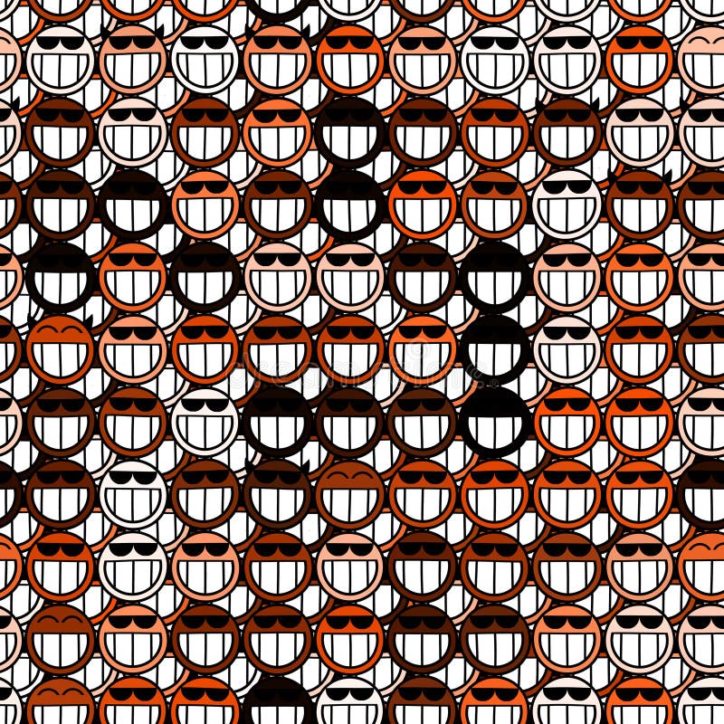 Continuous Pattern of Smiley Icons Stock Illustration - Illustration of ...