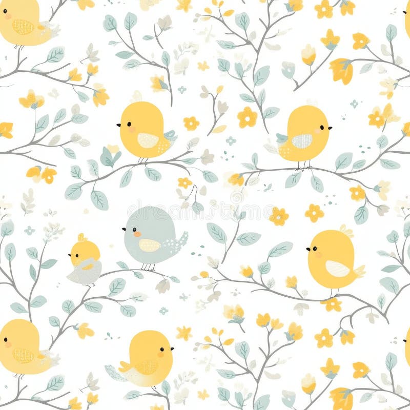 A Continuous Pattern of Spring-perfected Perennial Blossoms on a ...