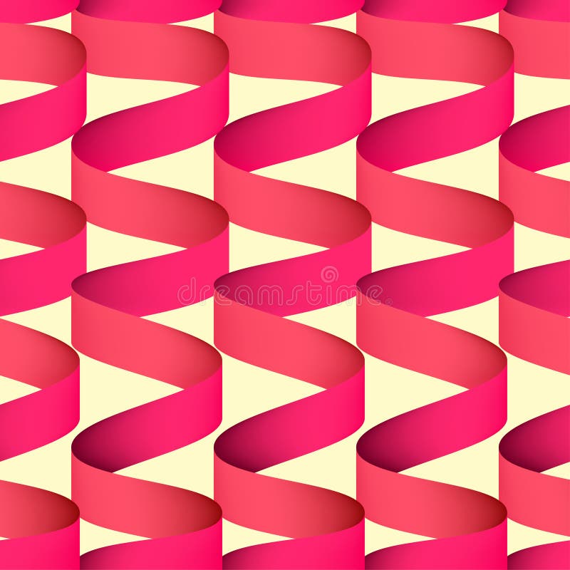 Continuous Pink Ribbon Seamless Pattern Stock Illustration ...