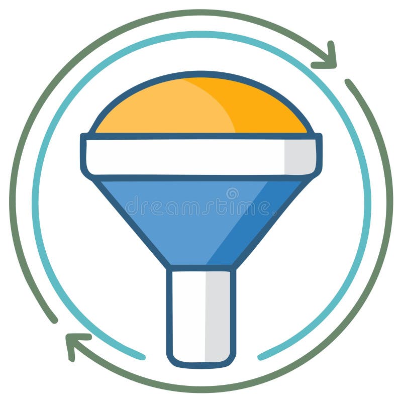 Continuous Process and Conversion Funnel Cycle Vector Icon Stock Vector ...