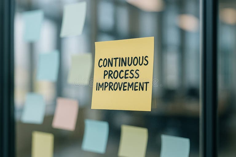 Continuous Process Improvement Text with Doodle Style Business Elements ...