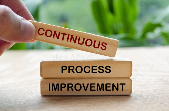 Continuous Process Improvement Text on Wooden Blocks. Business Strategy ...