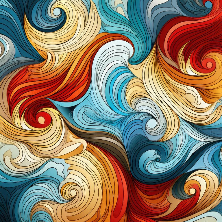 A Continuous Repeating Tile Pattern with Swirling Colors and Moving ...