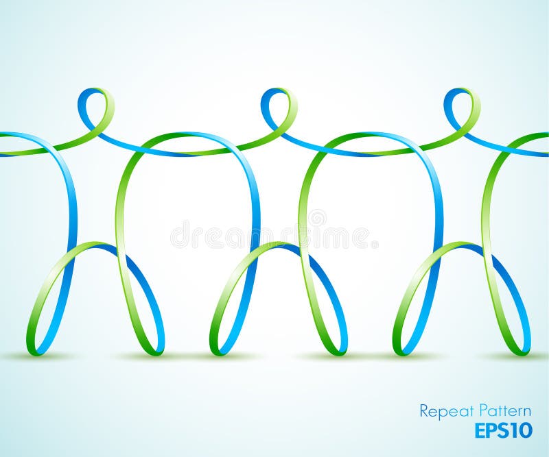 Three Figures Forming a Heart Around Eatrh Stock Vector - Illustration ...