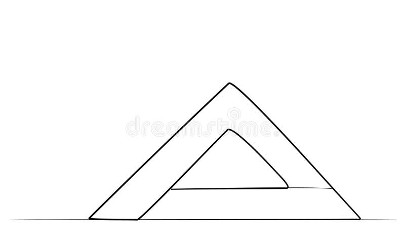 Continuous Ruler Square Drawing with One Line Stock Illustration ...
