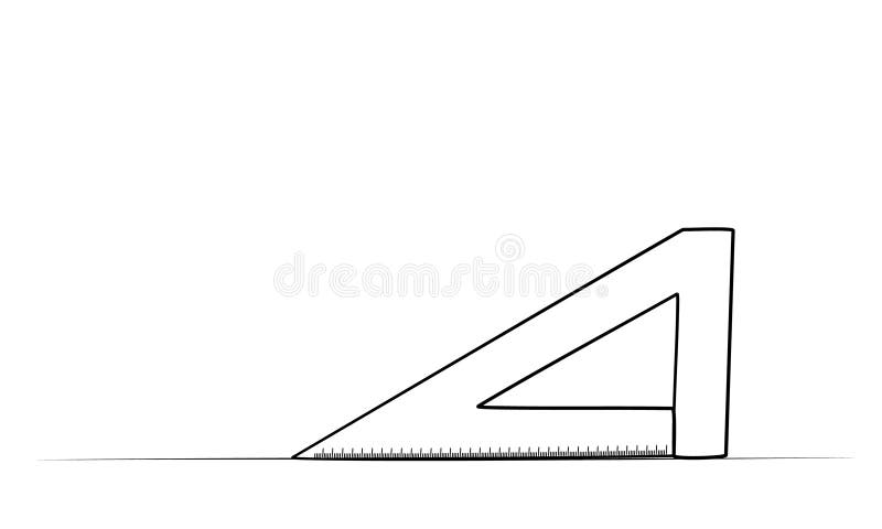 Continuous Ruler Square Drawing with One Line Stock Vector ...