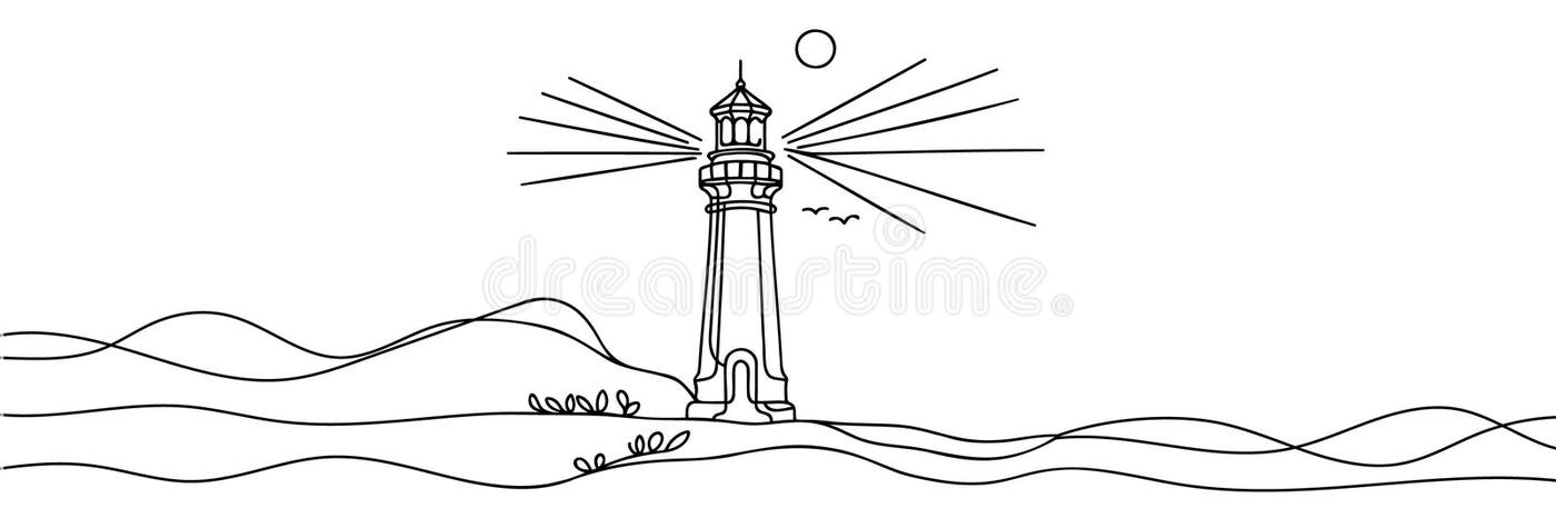 Lighthouse Continuous Line Drawing Stock Illustrations – 78 Lighthouse ...
