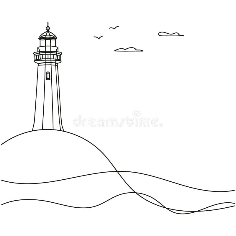Lighthouse Continuous Line Drawing Stock Illustrations – 86 Lighthouse ...