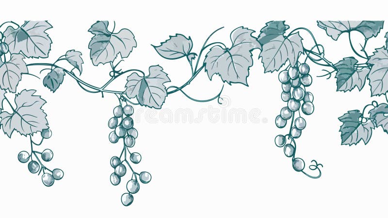 Continuous Single Line Art of Grapes on a Vine Drawing Stock ...