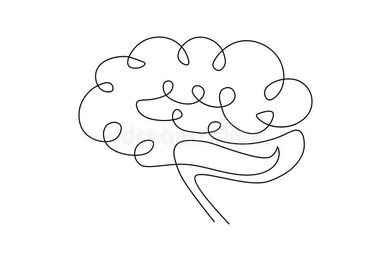 Single Line Think Brain Stock Illustrations – 796 Single Line Think ...