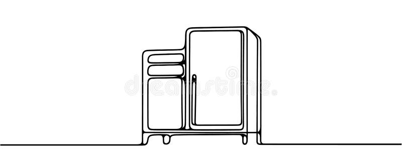 Continuous Single Line Drawing of a Bedside Table. Single Side Table ...