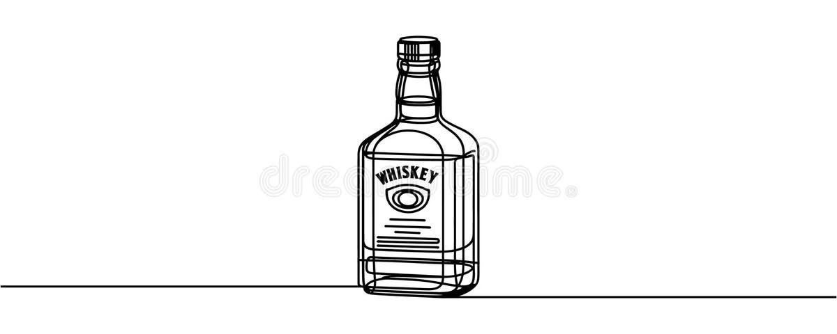 One Line Whisky Bottle Drawing Stock Illustrations – 25 One Line Whisky ...