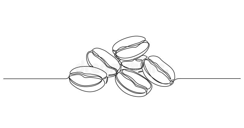 Single Line Drawing of Coffee Beans Stock Vector - Illustration of ...