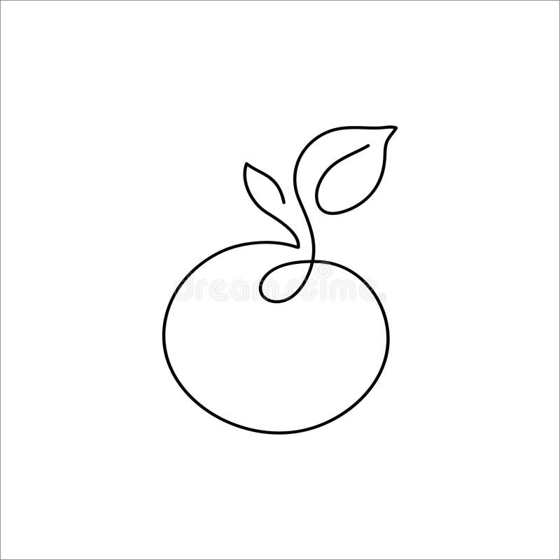 Continuous Single Line Drawing of a Delicious Ripe Apple, Line Art ...