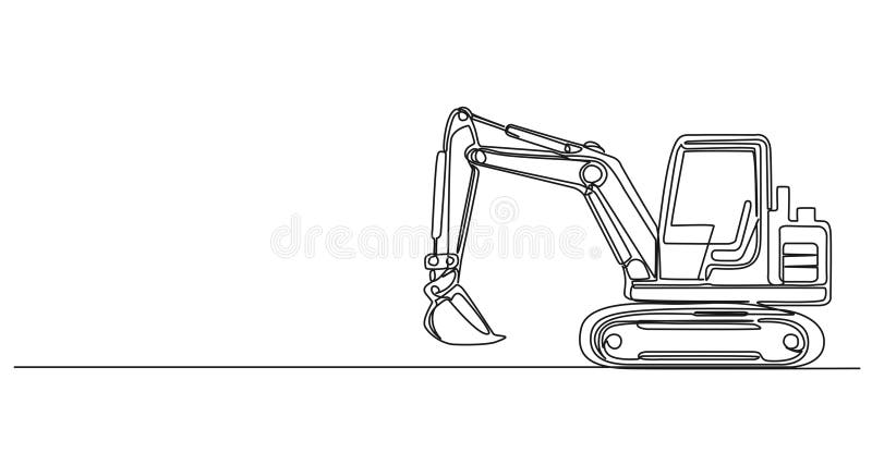 Line Drawing Digger Stock Illustrations – 2,472 Line Drawing Digger ...