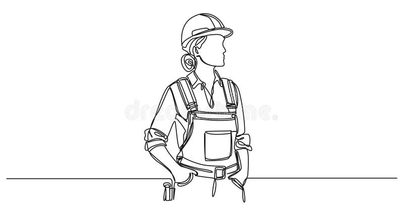 Woman Worker Line Drawing Stock Illustrations – 4,510 Woman Worker Line ...