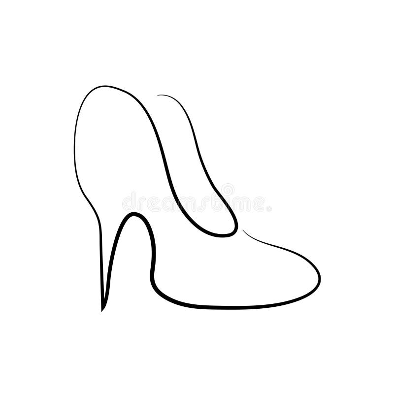 Continuous Single Line Drawing of High Heel Stock Vector - Illustration ...