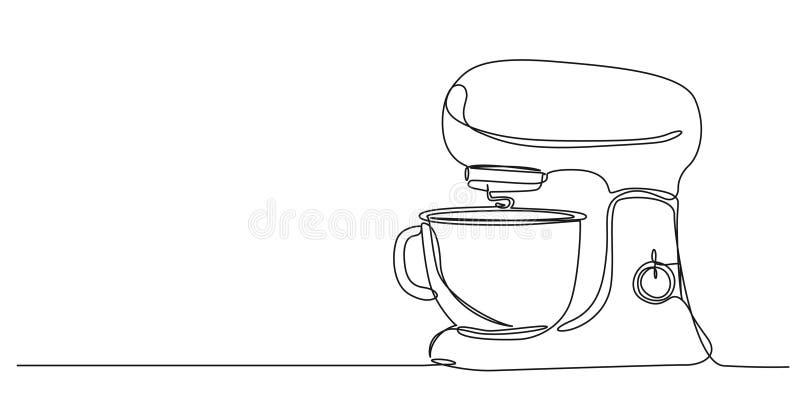 Single Line Drawing of Kitchen Stand Mixer Stock Illustration ...