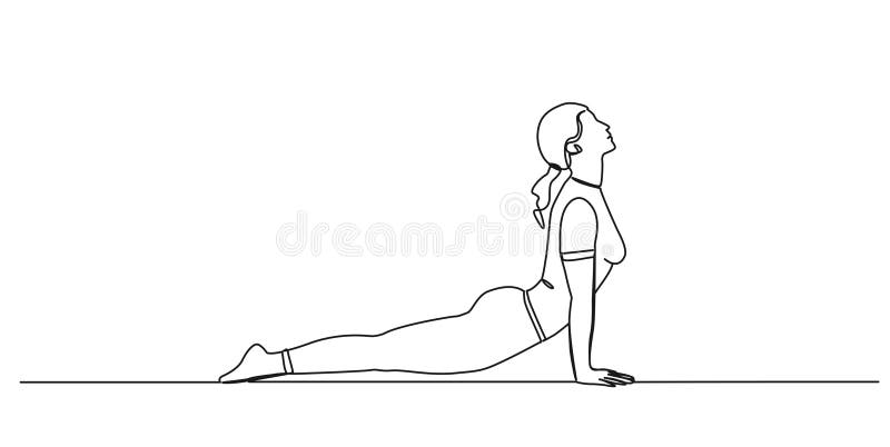 Continuous Single Line Drawing of Woman in Yoga Pose Stock Vector ...