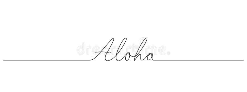 Continuous Single Line Drawing of Word ALOHA Stock Vector ...