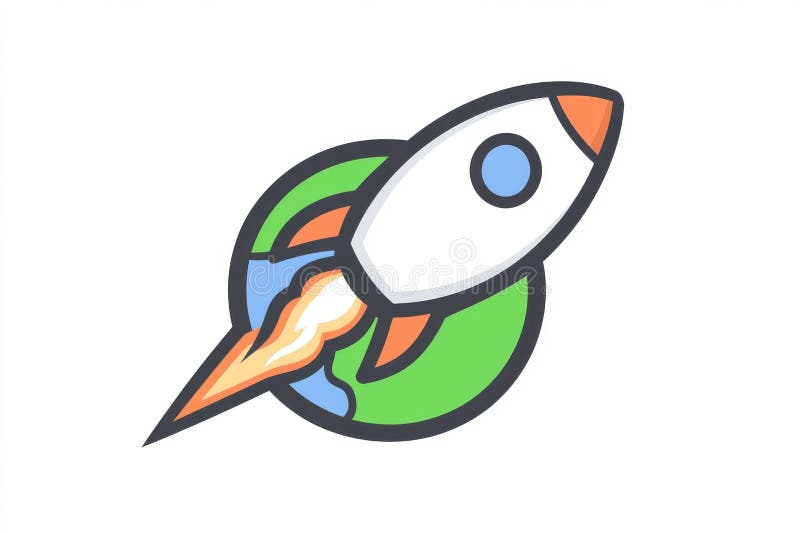 In a Continuous Single-line Illustration, a Flying Rocket is Shown ...