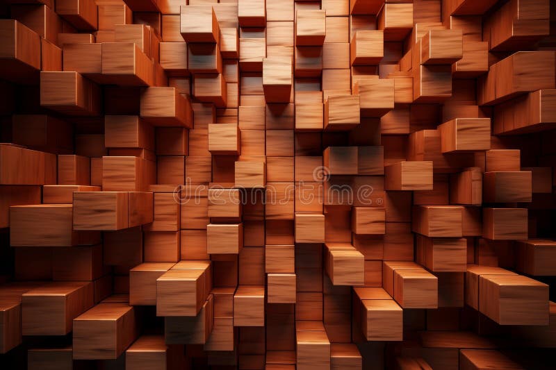 Continuous Square Blocks Room Wall. Generate Ai Stock Illustration ...