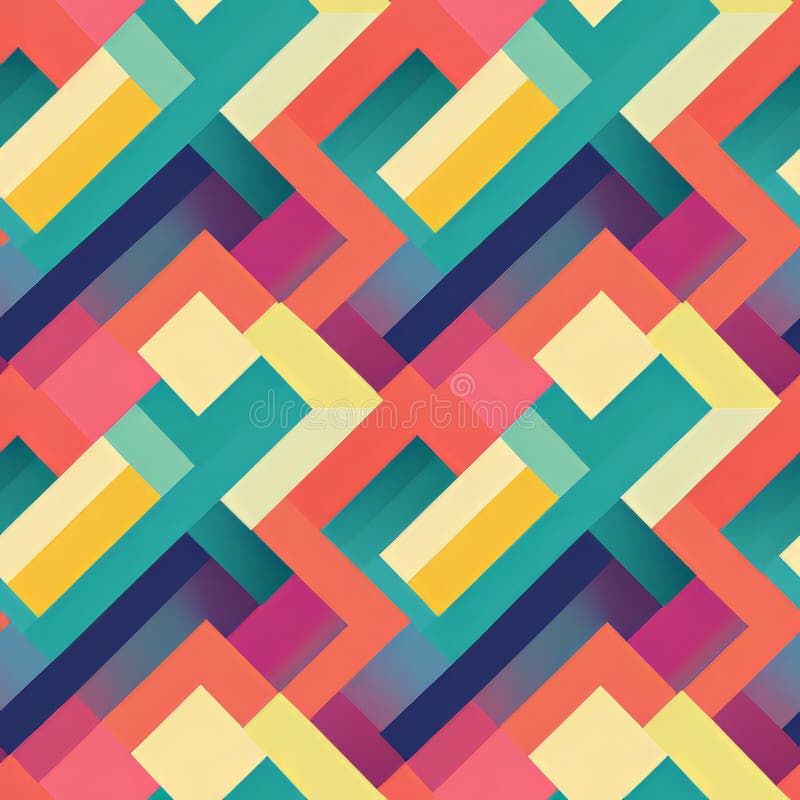 Continuous Square with Seamless Pattern, Paper Cut, Colorful ...