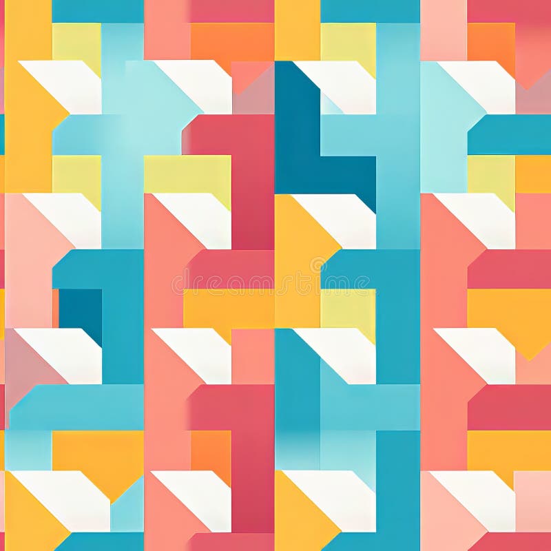 Continuous Square with Seamless Pattern, Paper Cut, Colorful ...