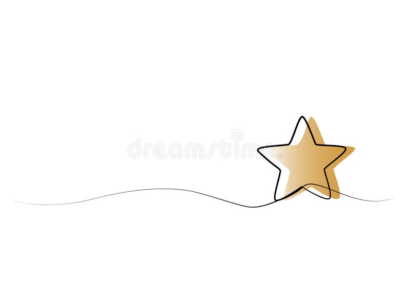 Continuous Star Drawing with One Line Stock Vector - Illustration of ...