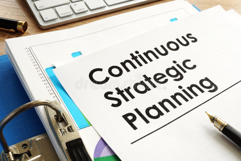 Continuous Strategic Planning on a Table. Stock Image - Image of ...