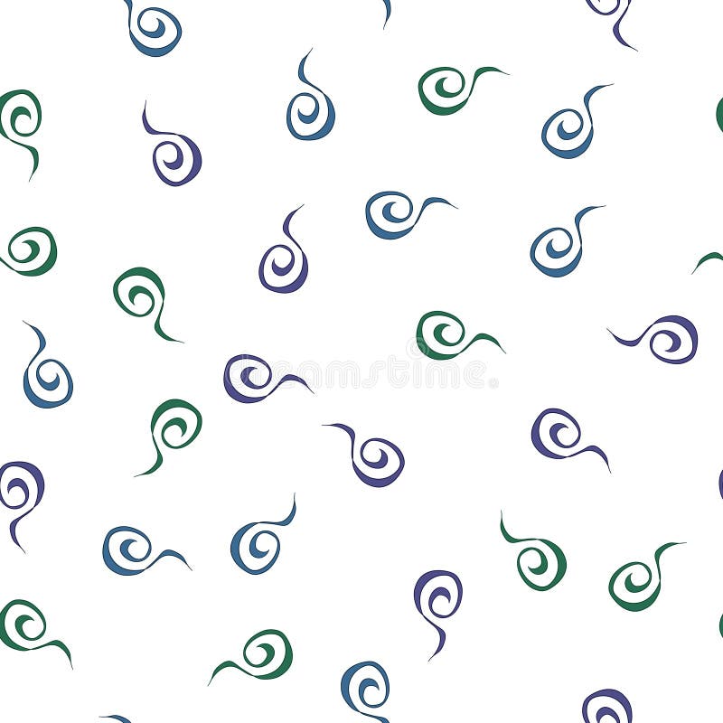 Continuous Swirl Pattern in Blue and Green Tones Stock Vector ...