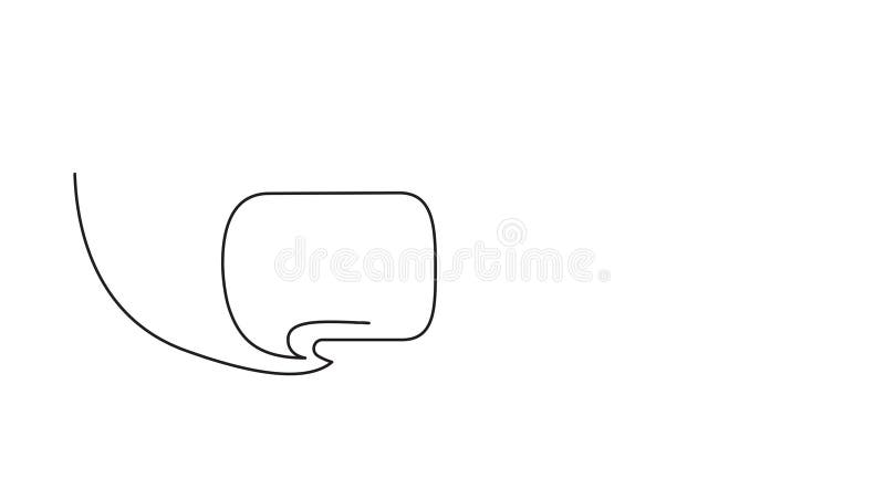 Continuous Thin Line Bubble Speech Animation. Minimalist Chat Symbol ...