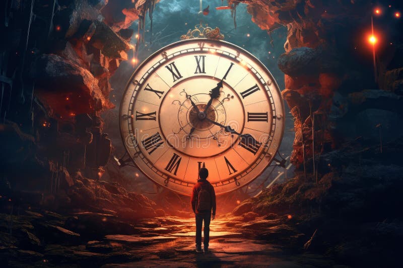 Continuous Time Concept Clock. Generate Ai Stock Illustration ...