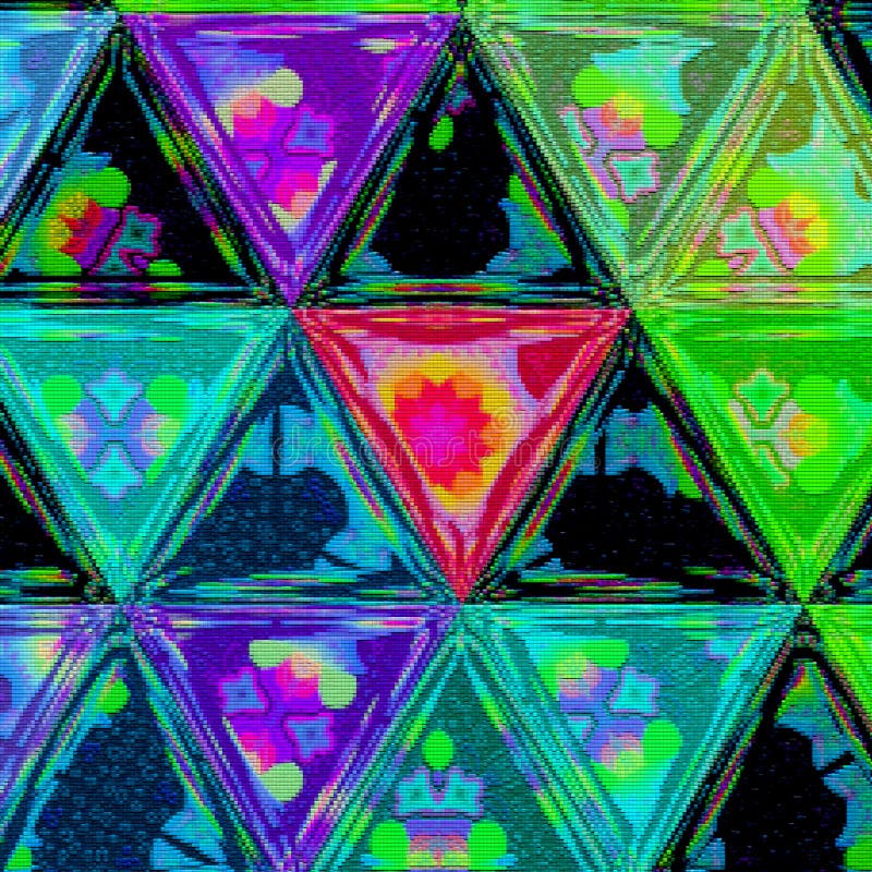 Continuous Triangle Pattern of Colorful Dots for Embroidery. Stock ...