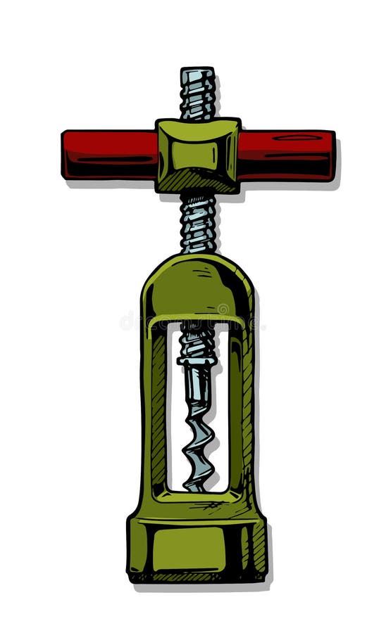Continuous Turning Corkscrew Stock Vector - Illustration of bottle ...