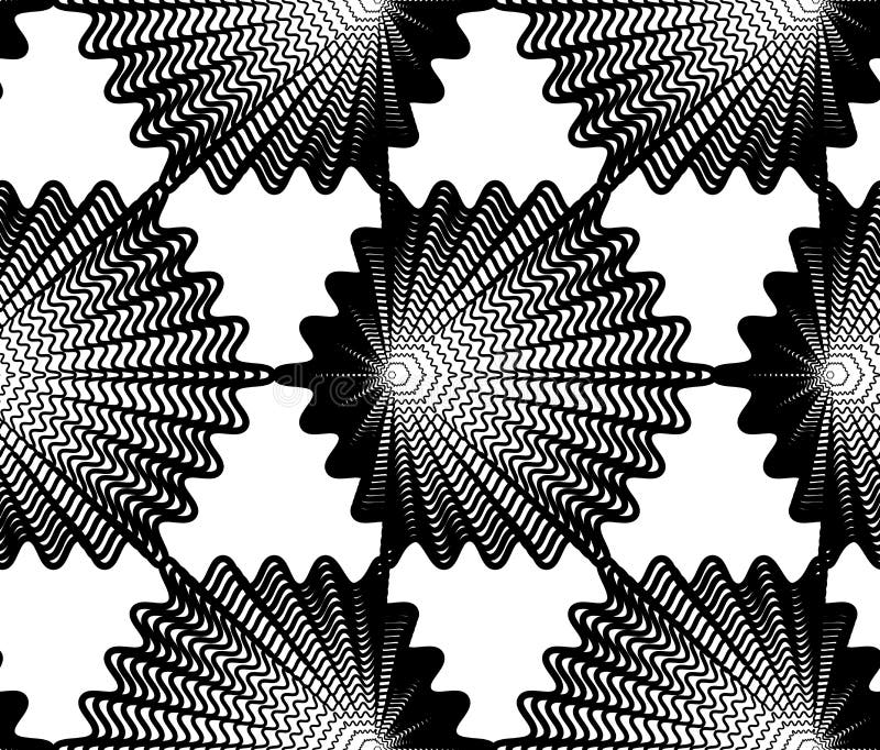 Continuous Vector Pattern with Black Graphic Lines Stock Vector ...