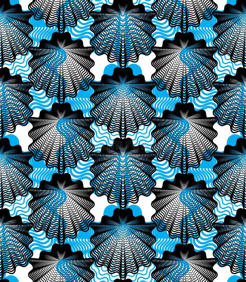 Continuous Vector Pattern with Graphic Lines, Decorative Abstract ...