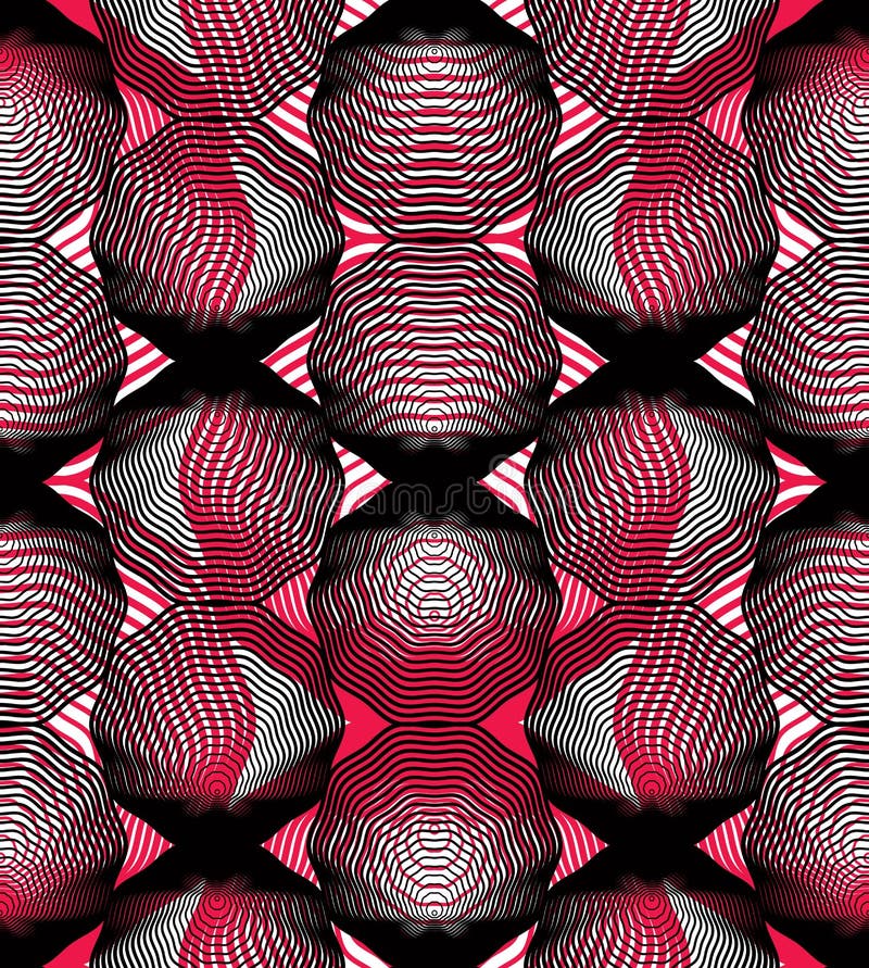 Continuous Vector Pattern with Graphic Lines, Decorative Abstract ...