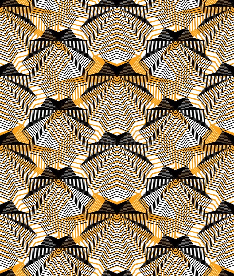 Continuous Vector Pattern with Graphic Lines, Decorative Abstract Stock ...
