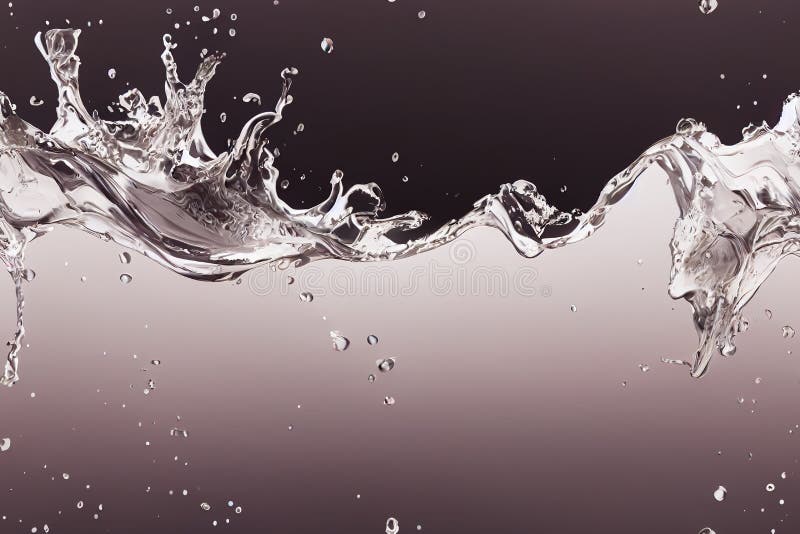 Continuous Water Texture of a Liquid Flowing with Splashes and Droplets ...