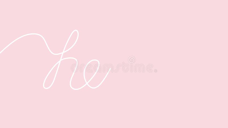 Continuous White Line Drawing Word Hello on Pink Background ...