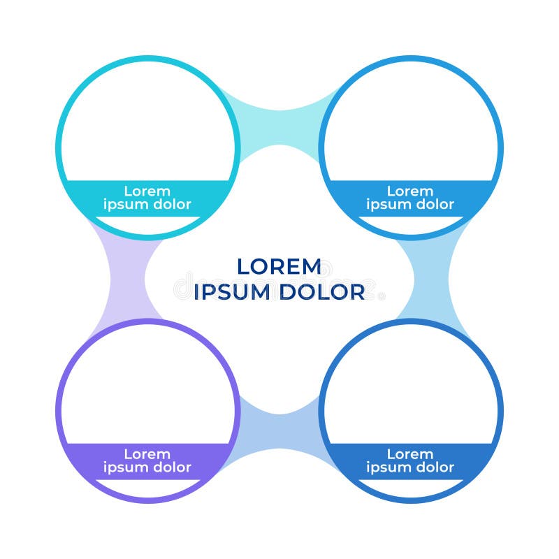 Continuous Workflow Infographic Circles Flowchart Stock Vector ...