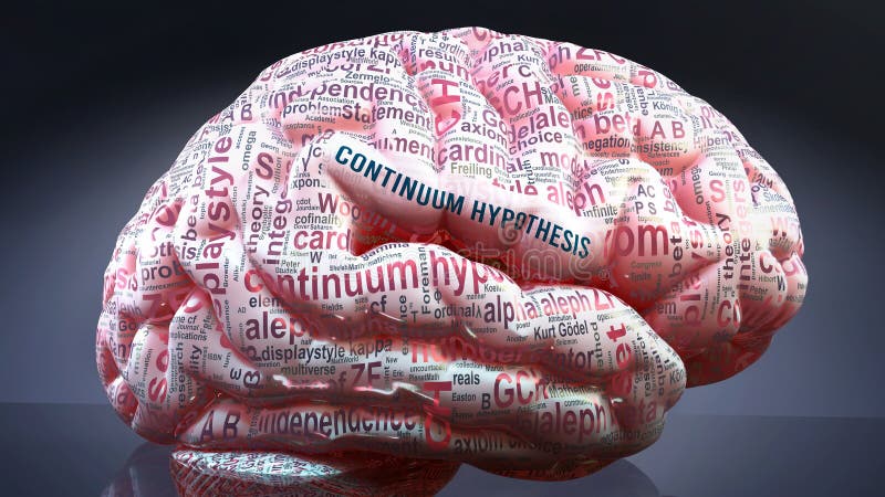 Continuum Hypothesis and a Human Brain Stock Illustration ...