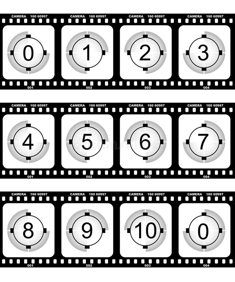 Vecchio Conto Alla Rovescia Della Pellicola Illustrazione di Stock ...