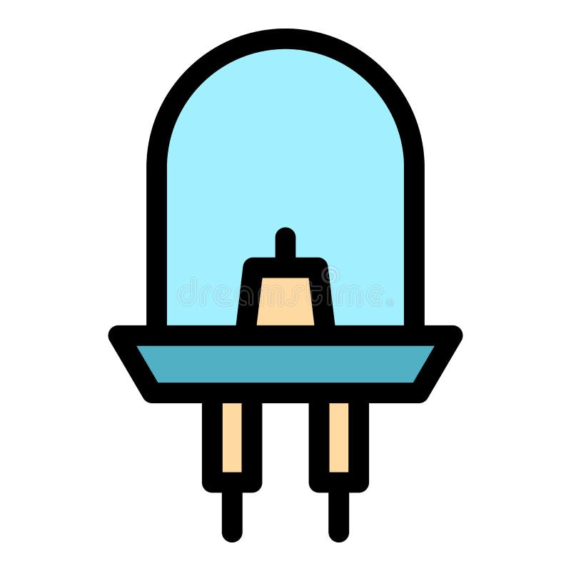 Contorno De Color De Icono De Diodo Ilustración Del Vector